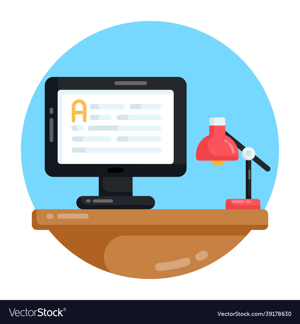 Study table Royalty Free Vector Image - VectorStock