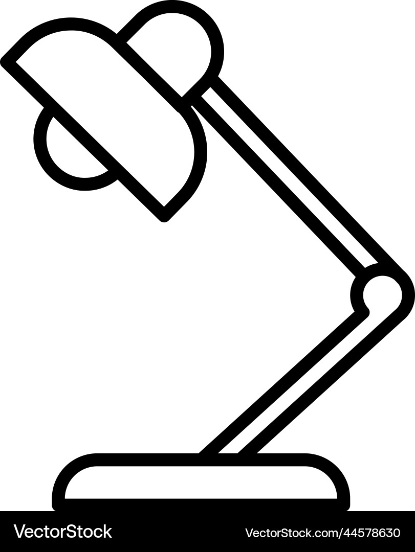 Table lamp icon office light black line symbol Vector Image