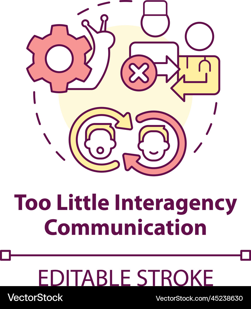Too little interagency communication concept icon Vector Image