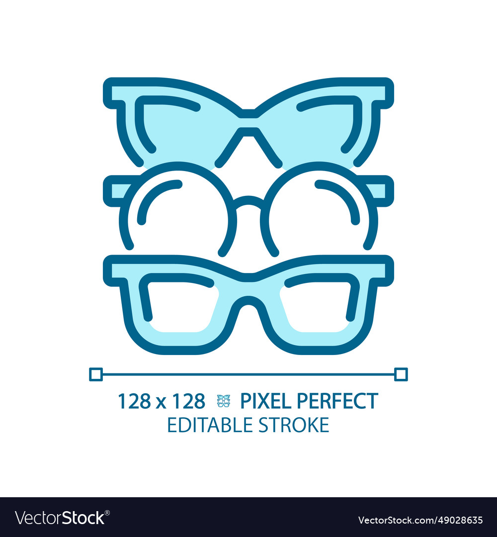 2d Customizable Thin Linear Blue Various Vector Image