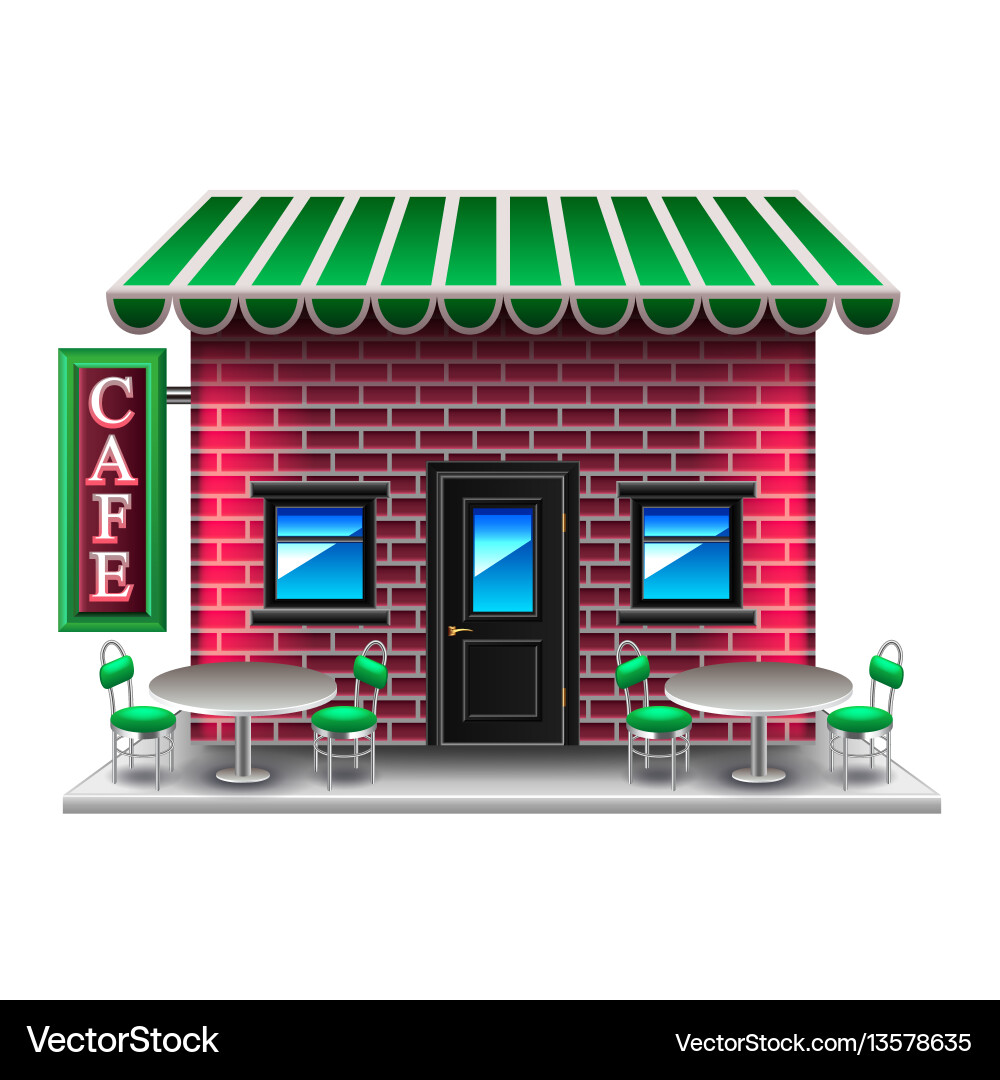 American-style cafe isolated on white Royalty Free Vector