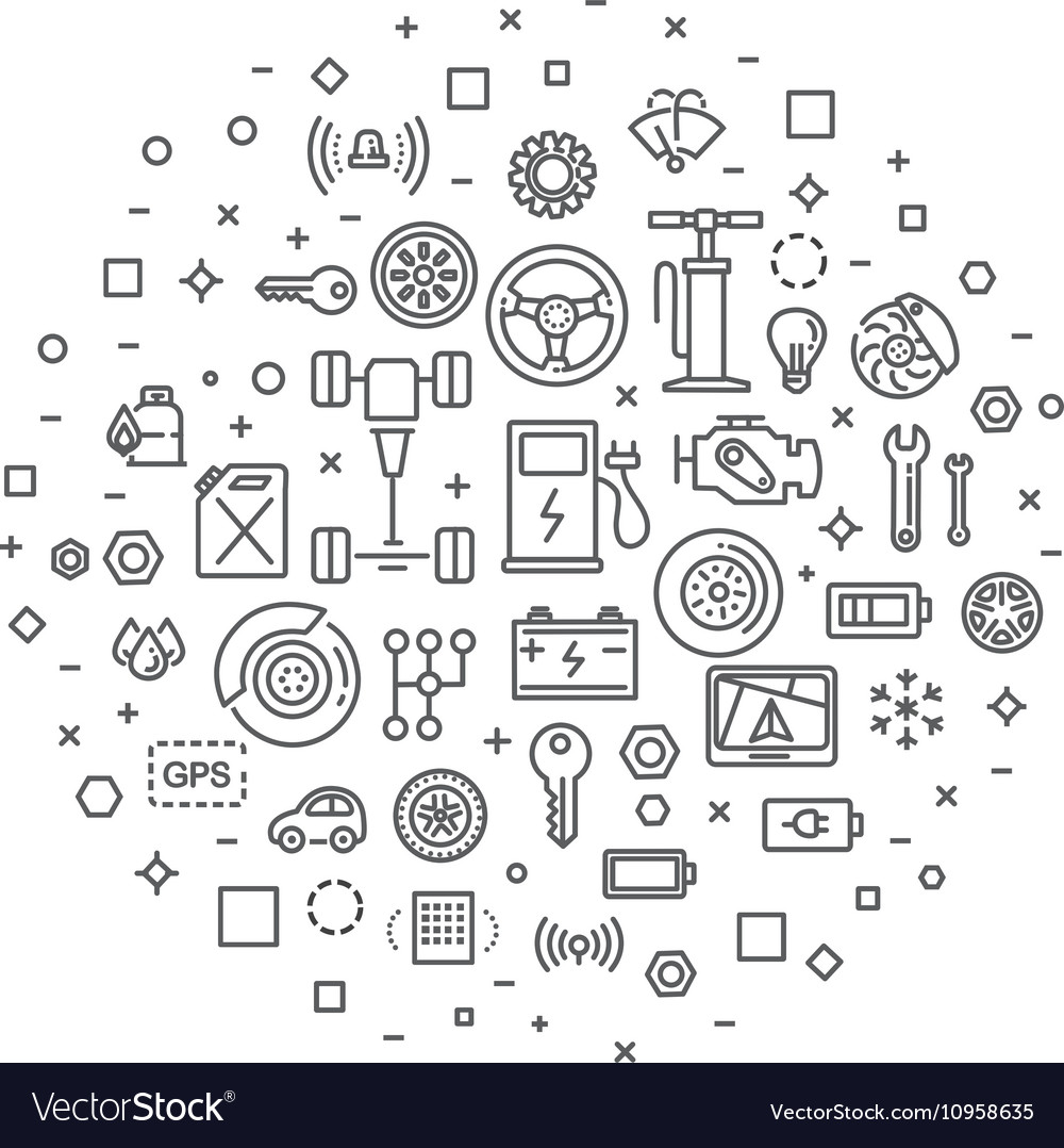 Auto repair service concept thin line Royalty Free Vector Auto repair service concept thin line Royalty Free Vector