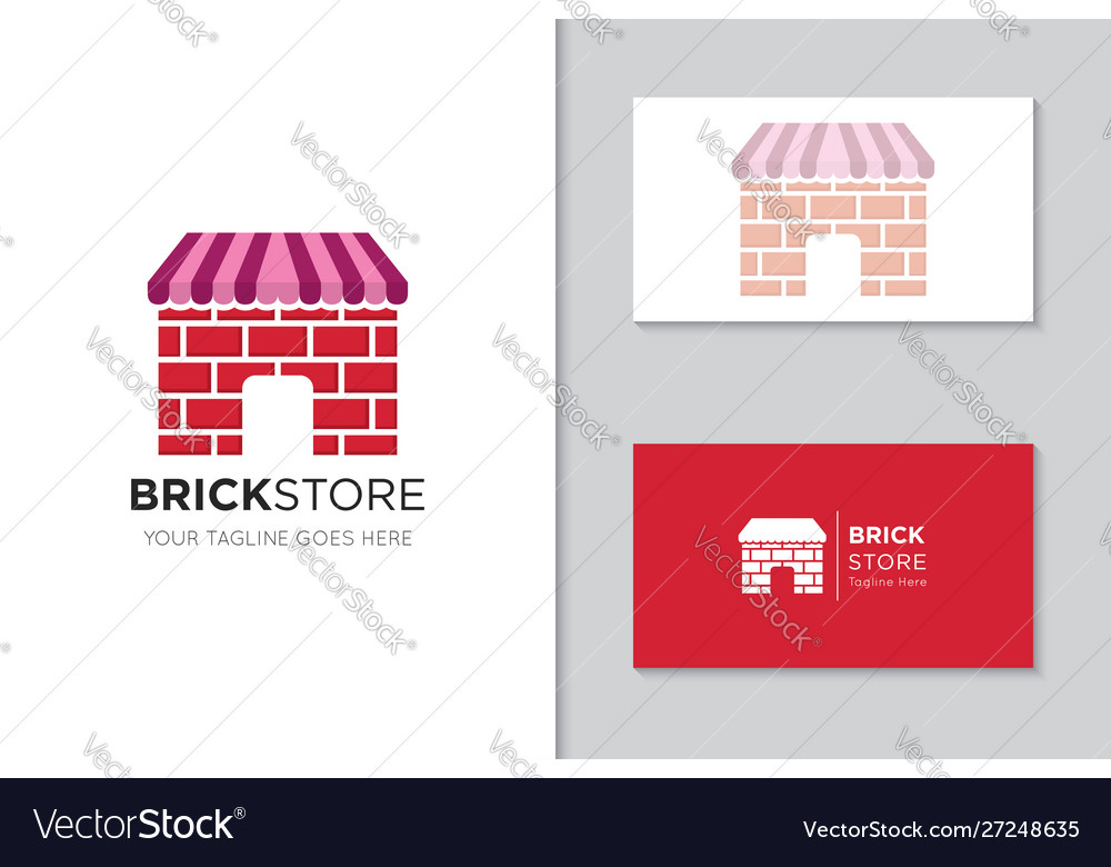 Brick store logo and icon Royalty Free Vector Image