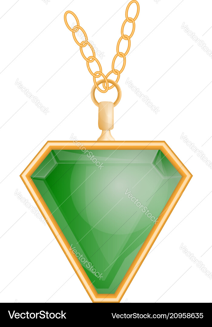 Emerald jewelry mockup realistic style Royalty Free Vector