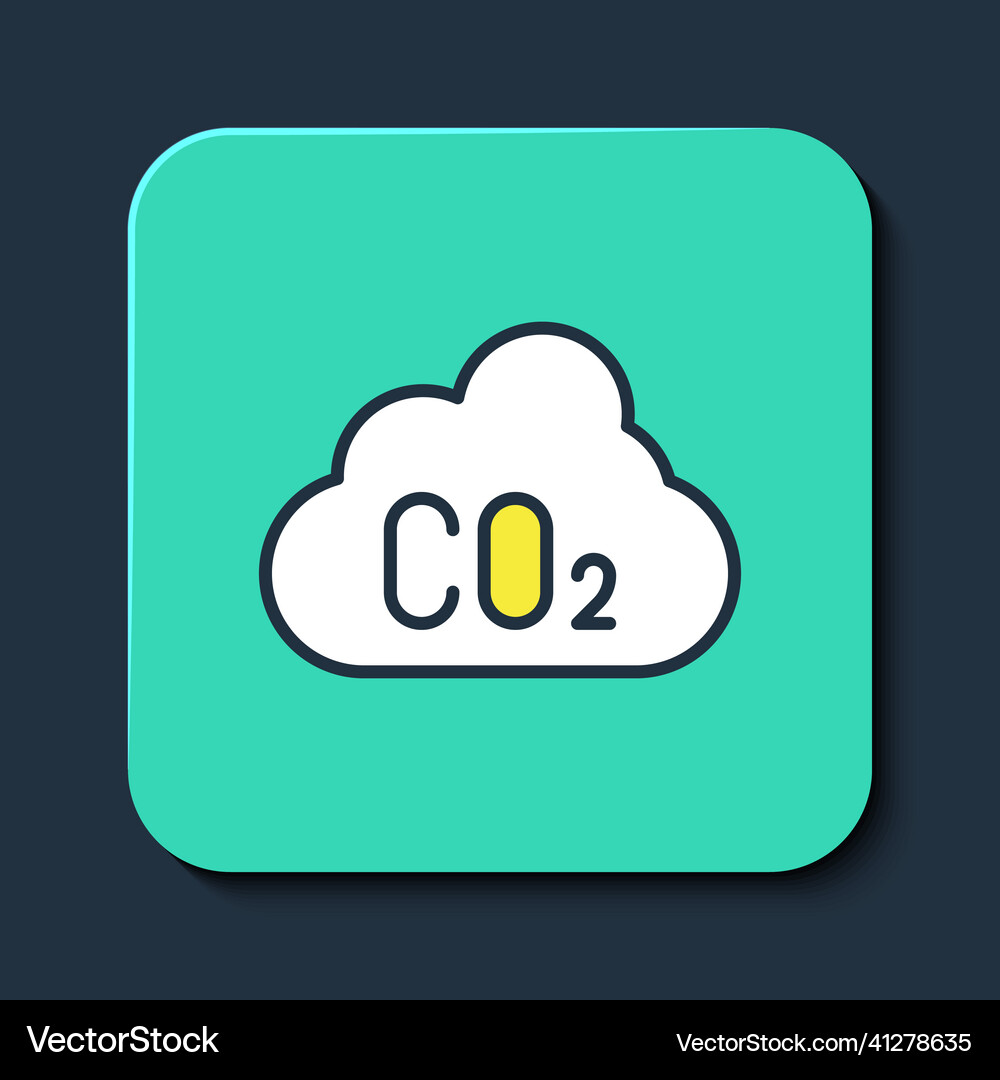 Filled outline co2 emissions in cloud icon Vector Image