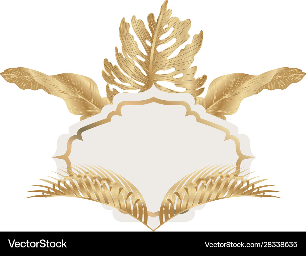 Isolated tropical gold leaves design Royalty Free Vector
