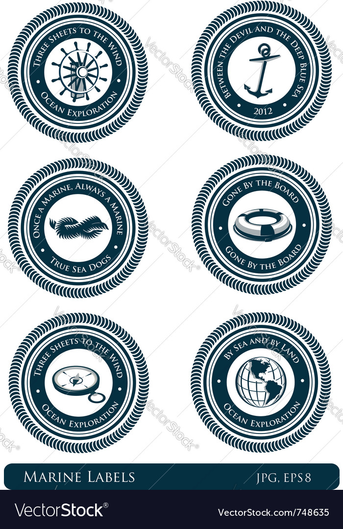 Nautical labels Royalty Free Vector Image - VectorStock