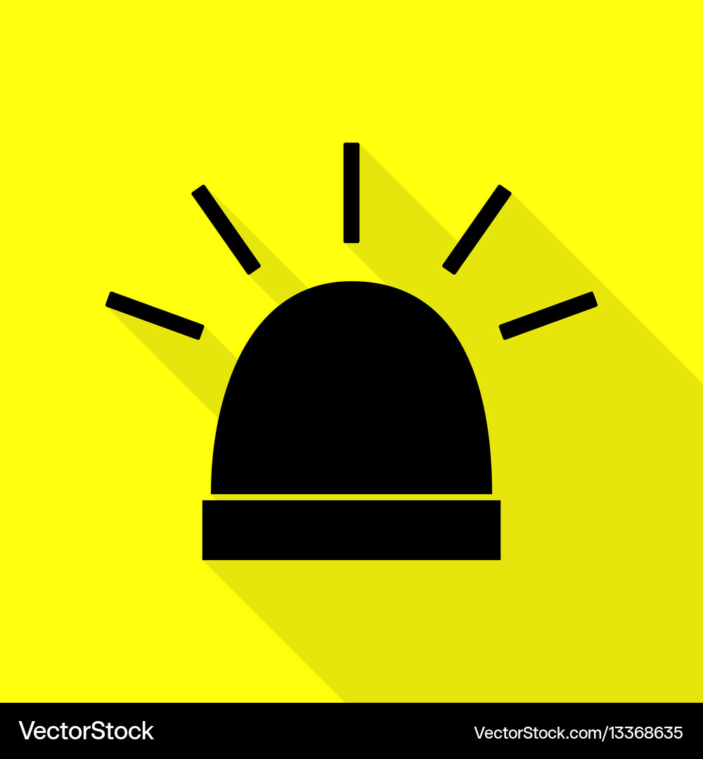 Police single sign black icon with flat style Vector Image