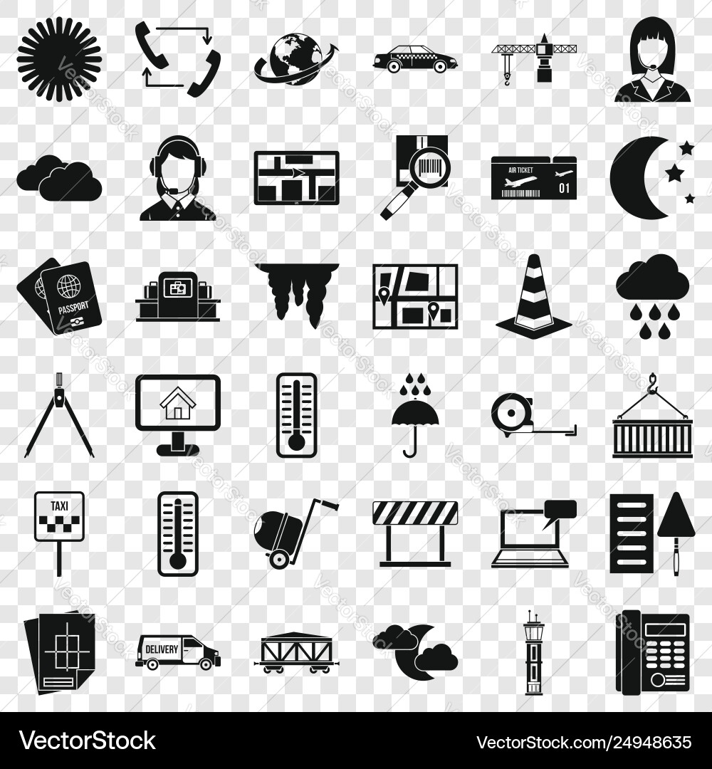 Professional dispatcher icons set simple style Vector Image