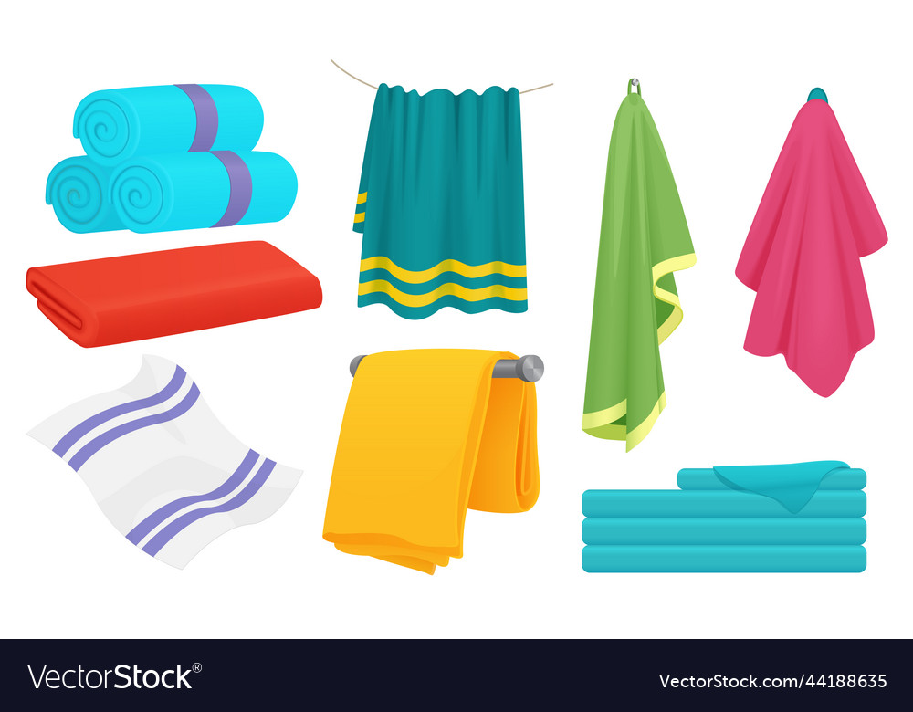 Towels set for bath Royalty Free Vector Image - VectorStock