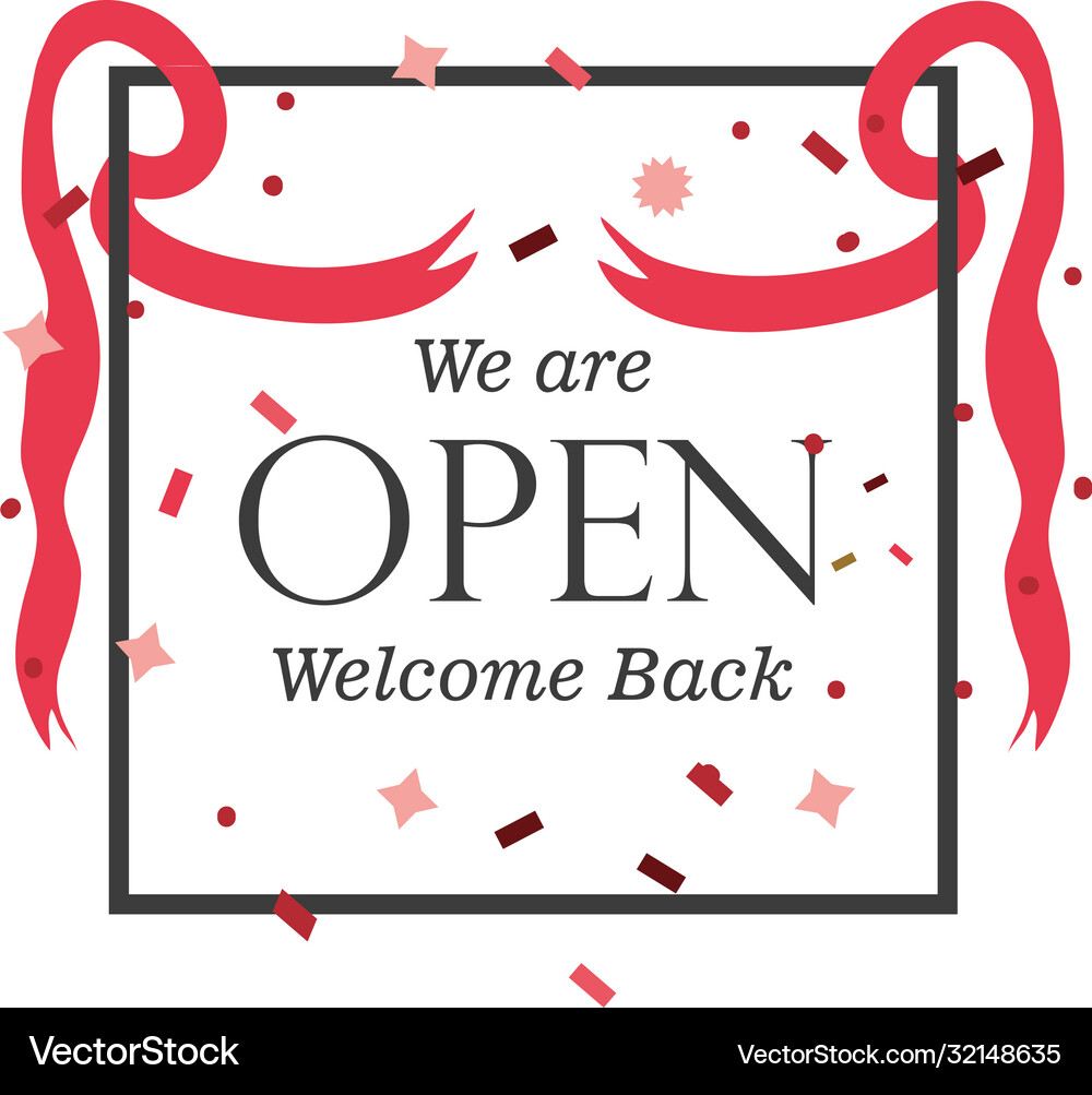 We are open welcome back detailed style icon Vector Image