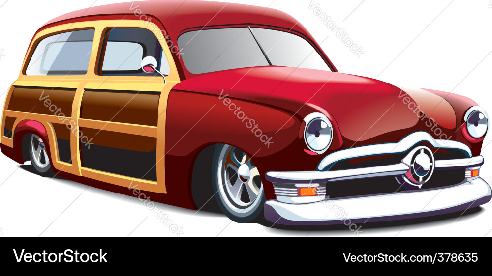 Wooden body hot rod Royalty Free Vector Image - VectorStock