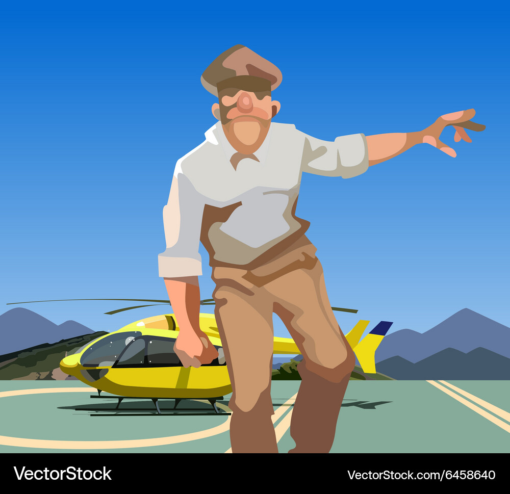 Abstract cartoon man in uniform comes Royalty Free Vector