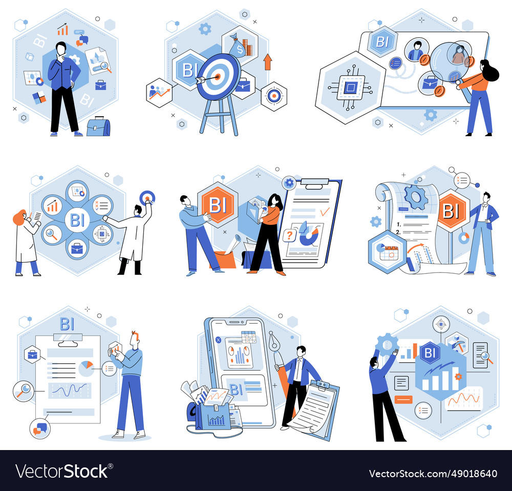 Analysis tool finance and optimization Royalty Free Vector