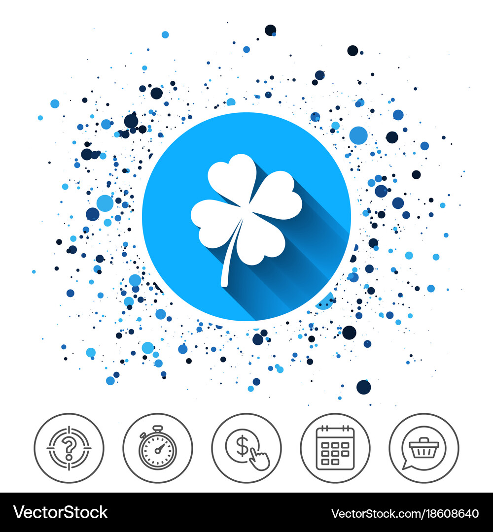 Clover with four leaves sign st patrick symbol Vector Image