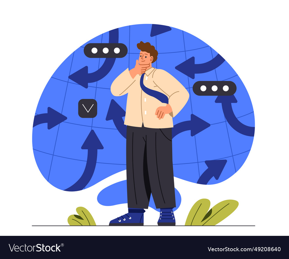 Decision making concept Royalty Free Vector Image Decision making concept Royalty Free Vector Image
