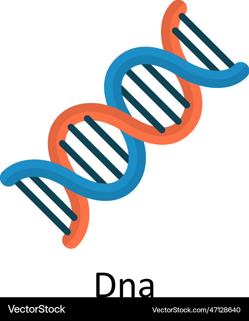Dna flat icon design medical Royalty Free Vector Image