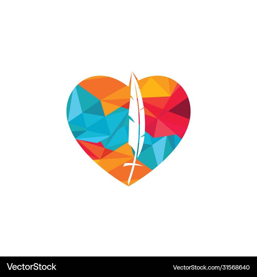 Feather christian cross logo design Royalty Free Vector