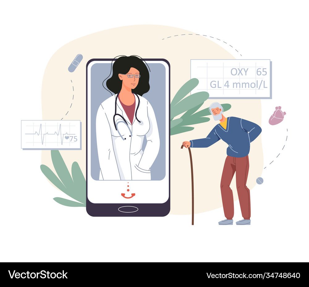 Flat cartoon doctor character Royalty Free Vector Image
