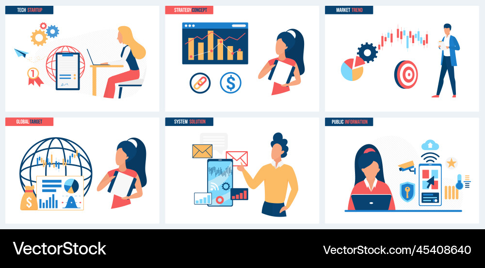 Global target for market trends tech startup Vector Image