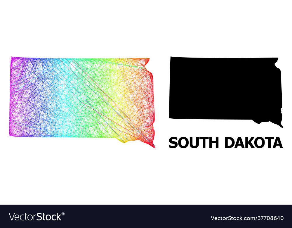 Hatched map south dakota state with spectrum Vector Image