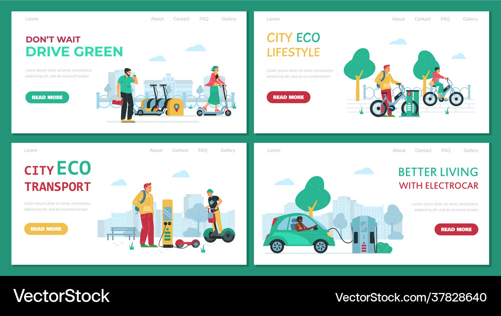 People use eco friendly alternative transport Vector Image