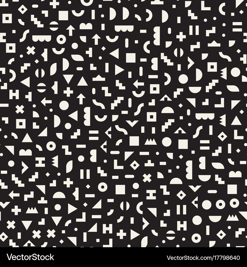 Scattered geometric shapes inspired by memphis Vector Image