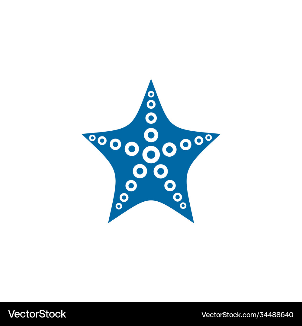 Sea stars icon logo design template Royalty Free Vector