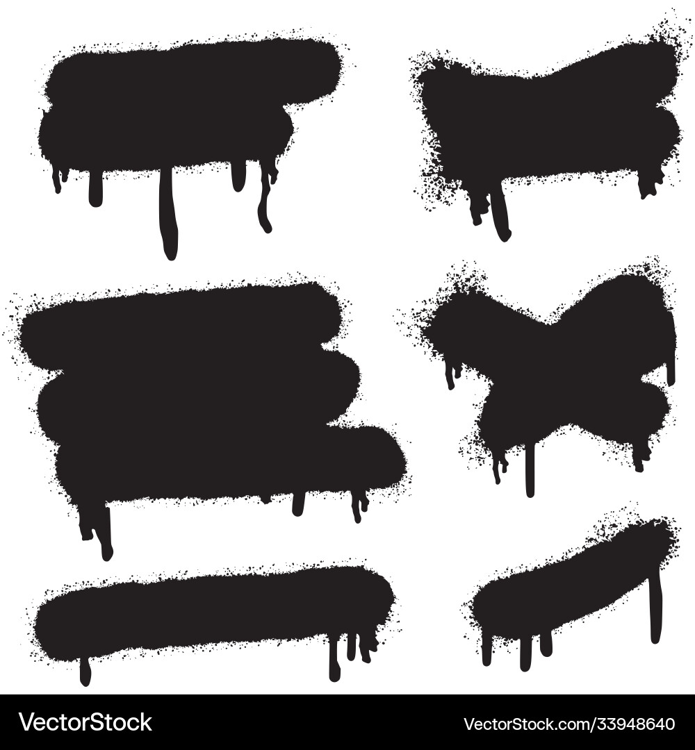Set graffiti spray painted lines and grunge Vector Image