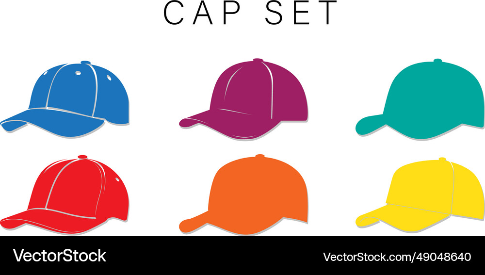 Sporty cap icon collection for athletic Royalty Free Vector