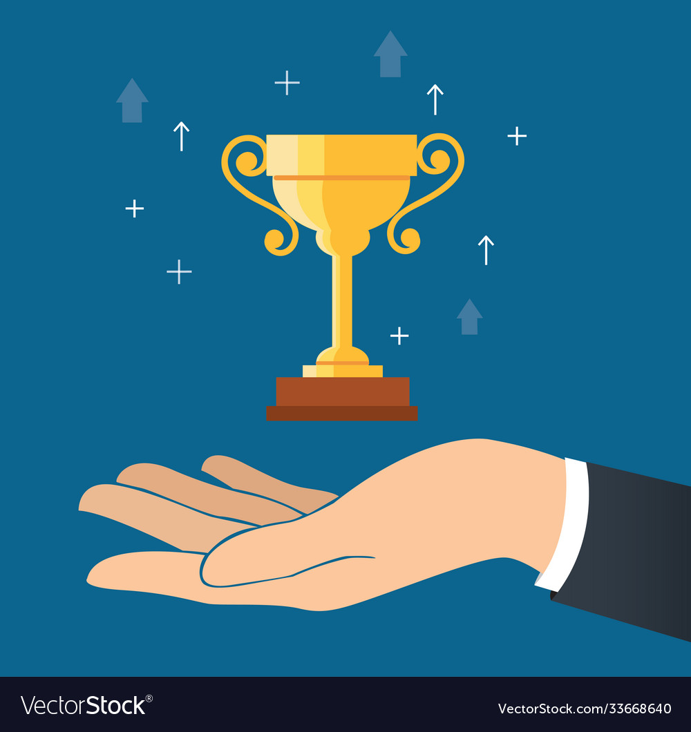 Trophy cup wining concept Royalty Free Vector Image