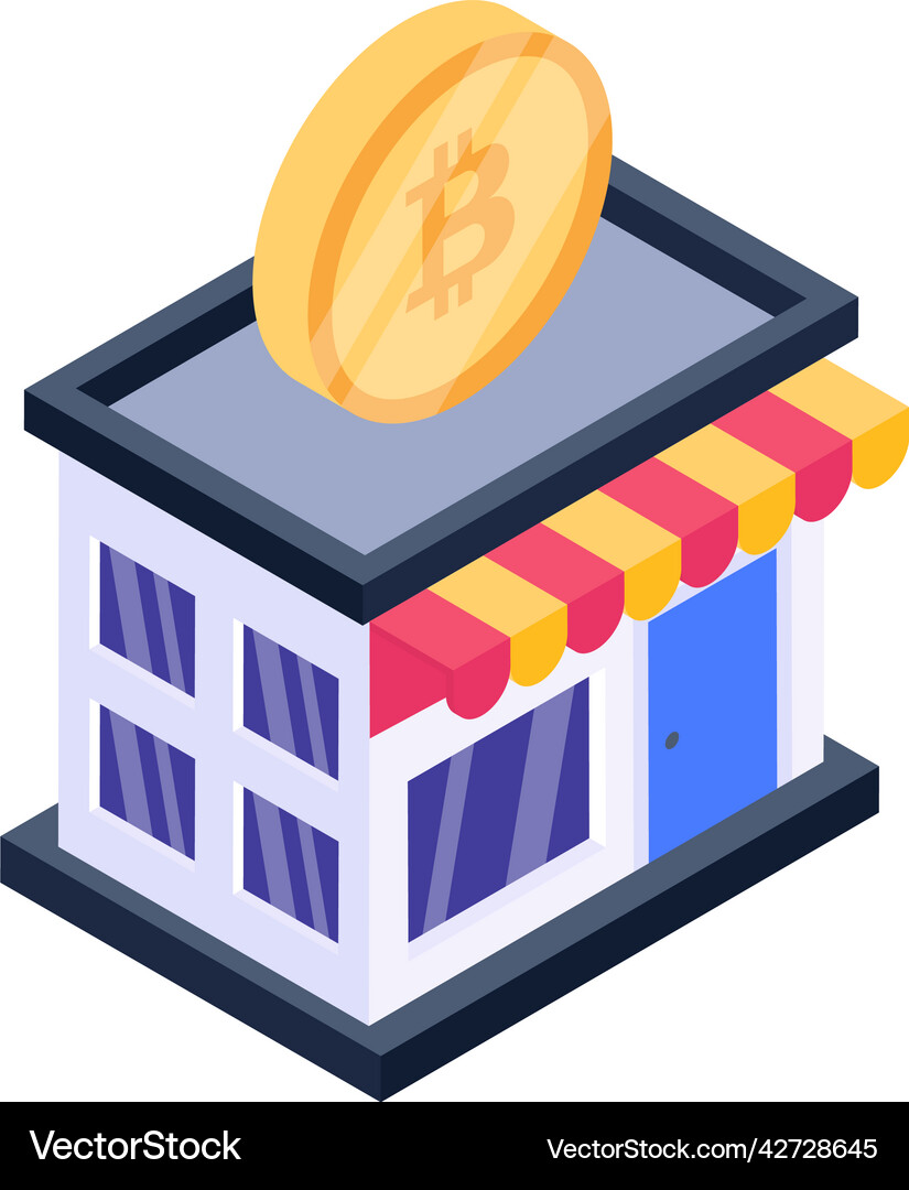 Bitcoin shop Royalty Free Vector Image - VectorStock
