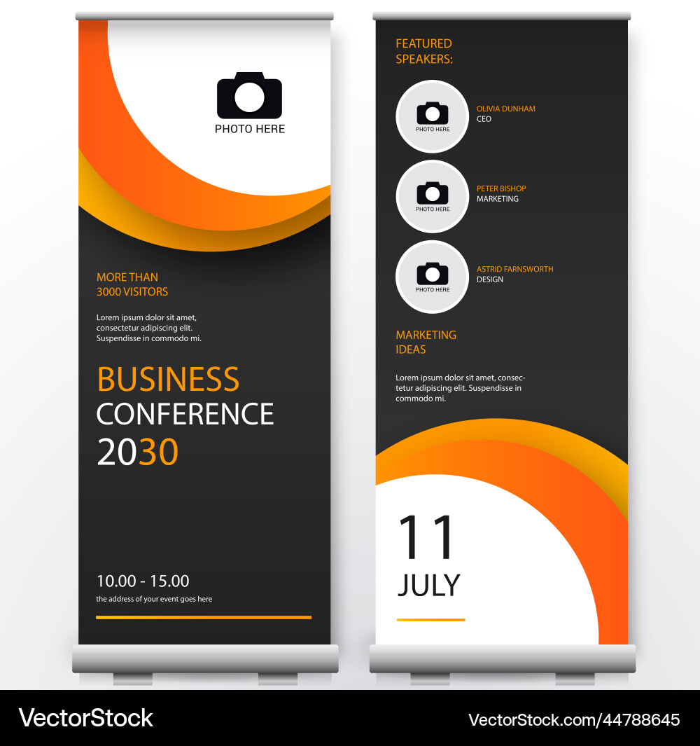 Business conference roll up template design Vector Image