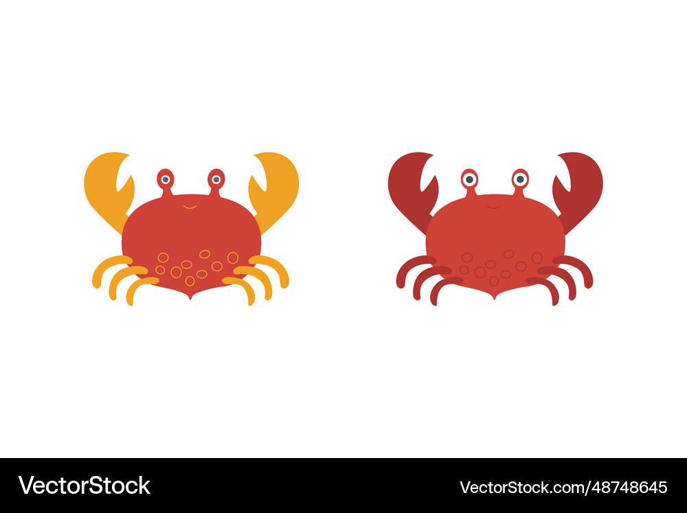 Crab a cute sea animal Royalty Free Vector Image