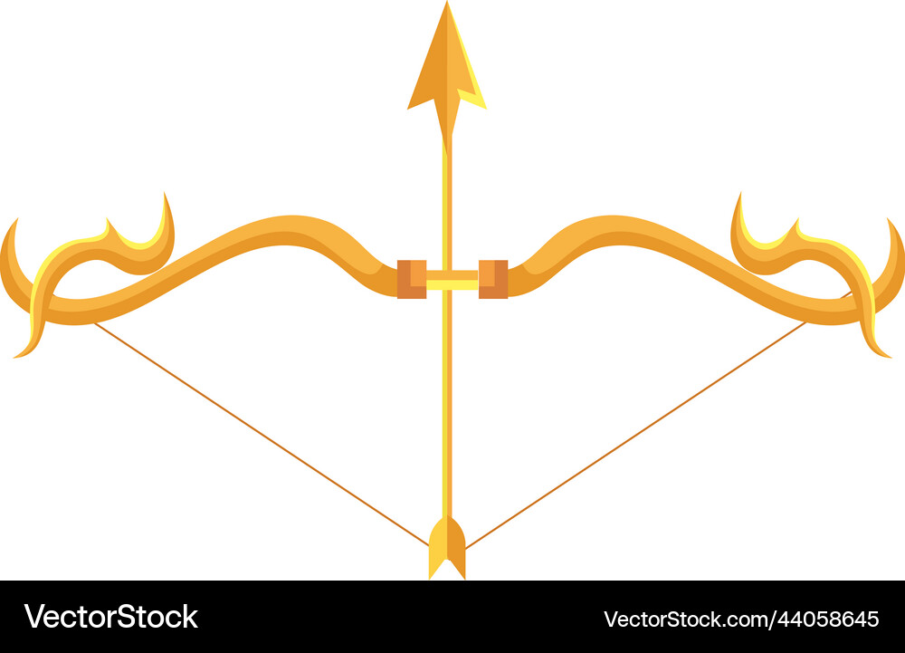 Golden hindu bow with arrow Royalty Free Vector Image