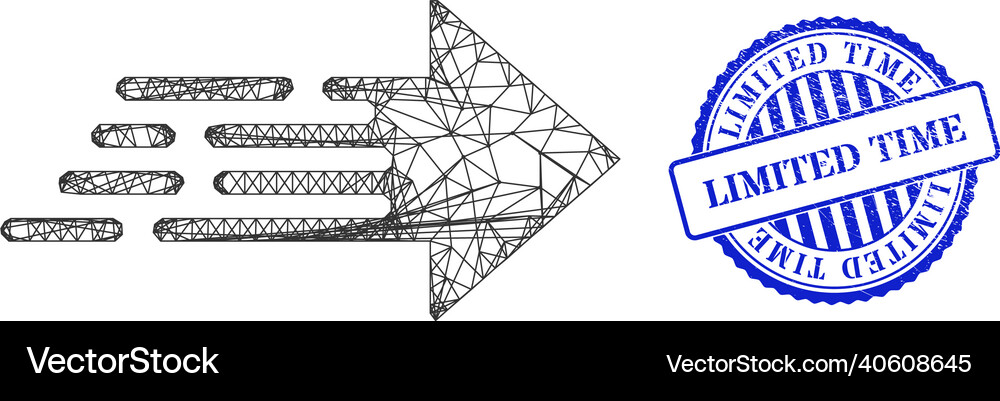 Grunge limited time stamp and hatched express Vector Image