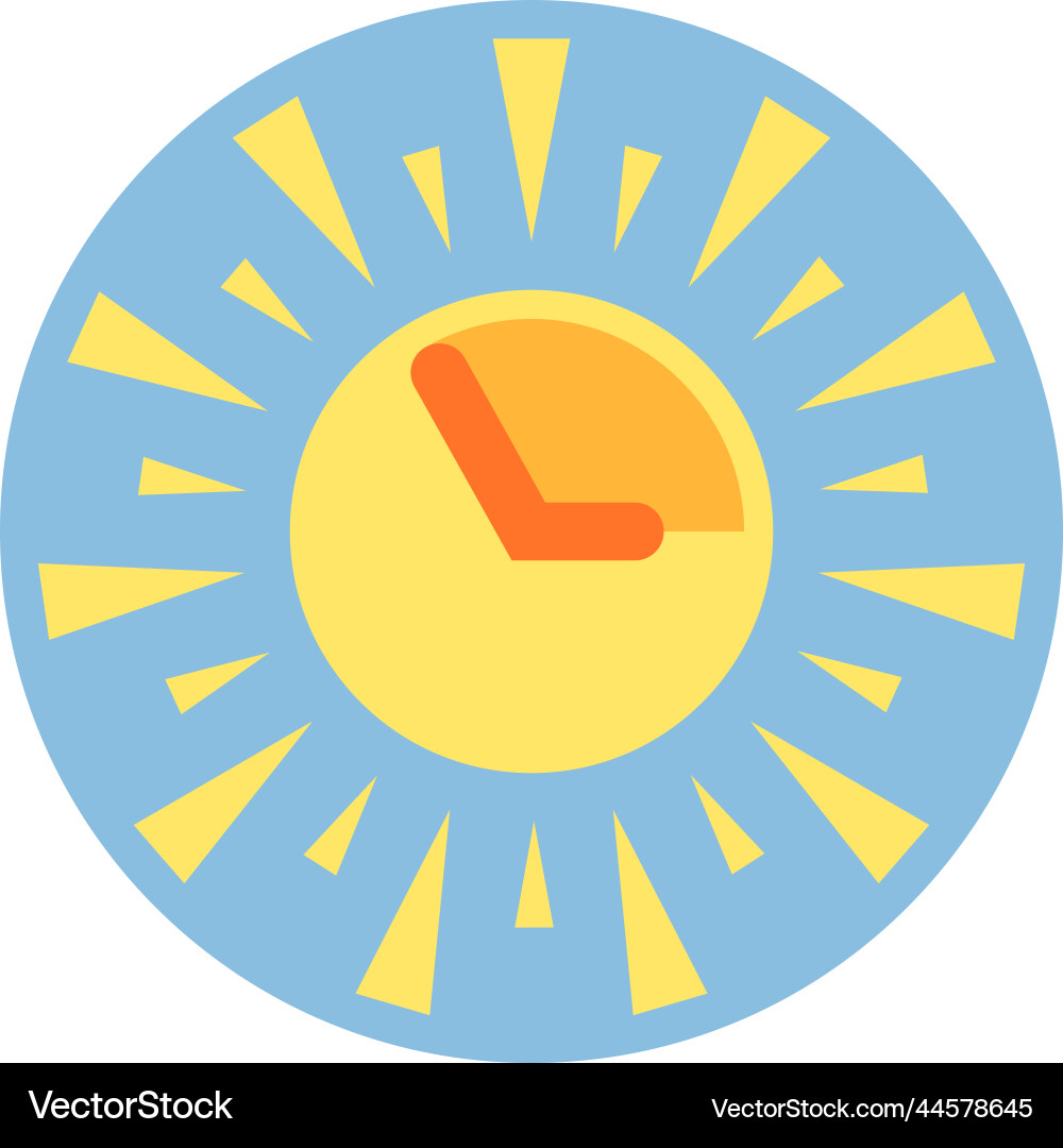Heat time icon sun symbol hot clock Royalty Free Vector
