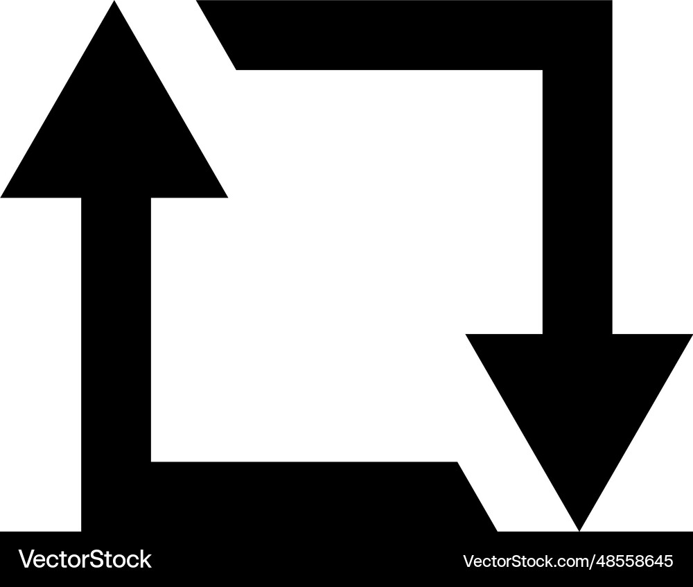 Icon repost recycling contours square 2 arrow Vector Image