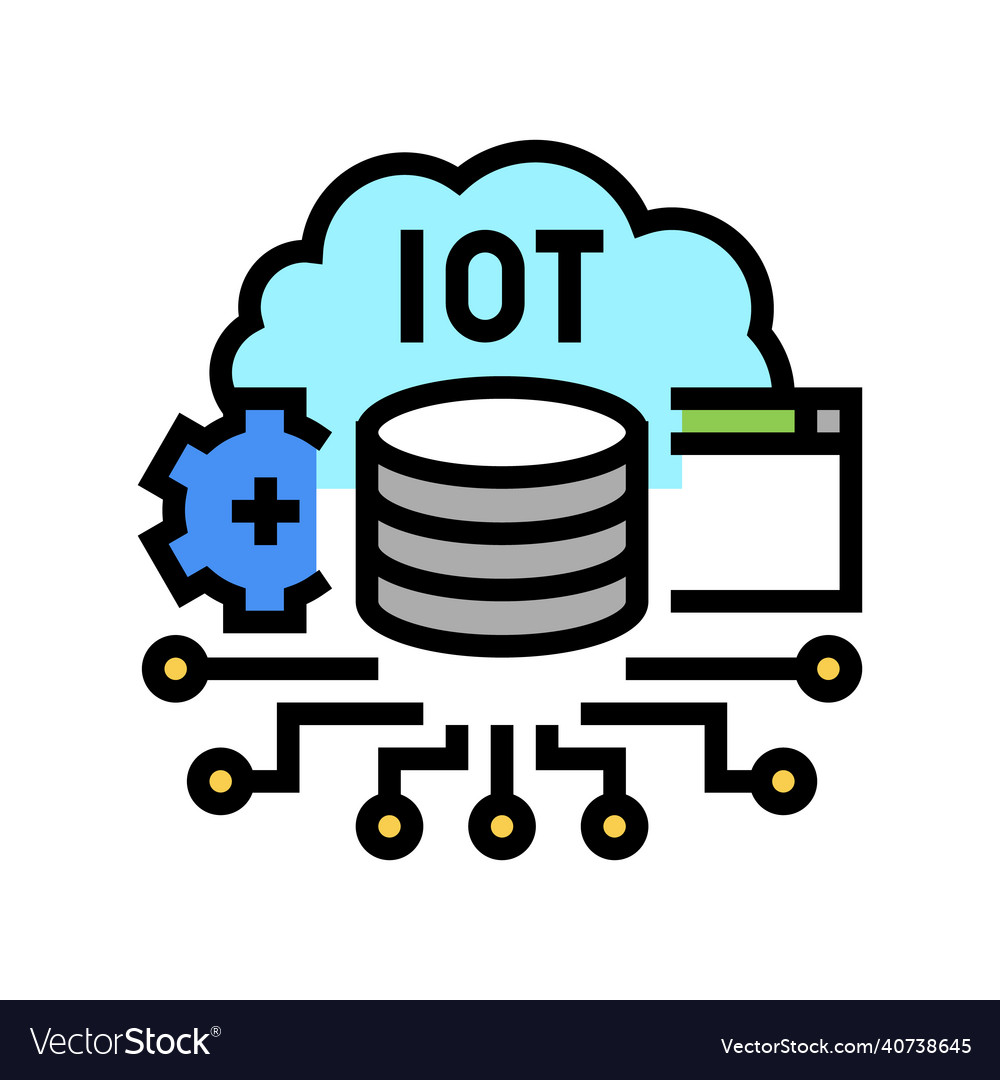 Iot electronic technology color icon Royalty Free Vector
