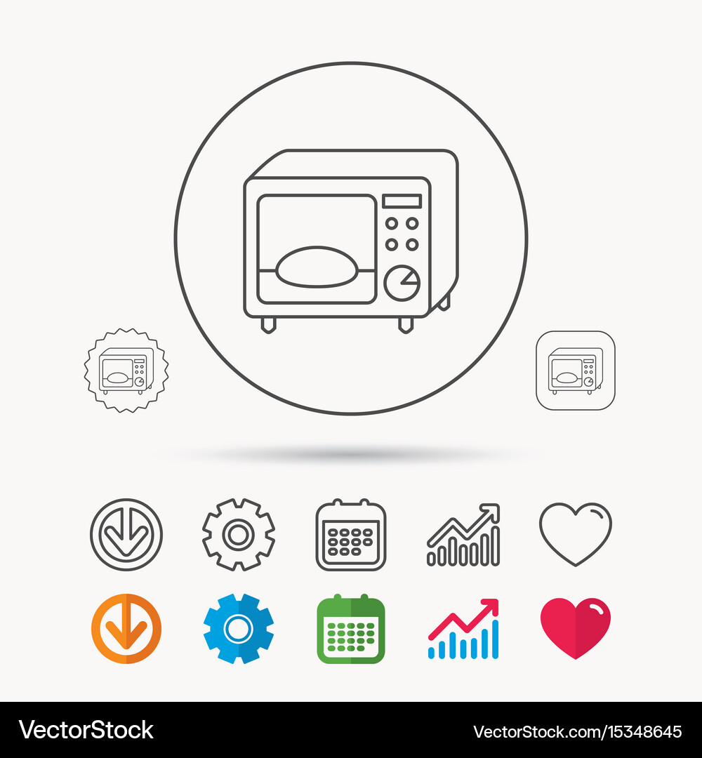 Microwave oven icon kitchen appliance sign Vector Image
