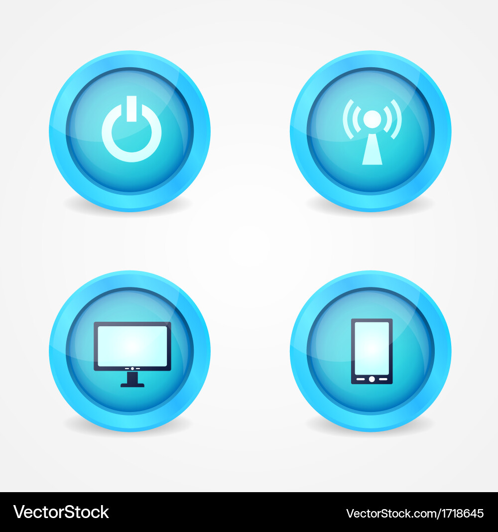 Set of glossy icons Royalty Free Vector Image - VectorStock
