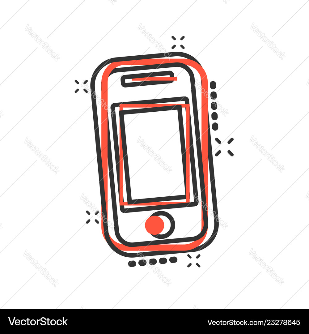 Smartphone icon in comic style phone handset Vector Image