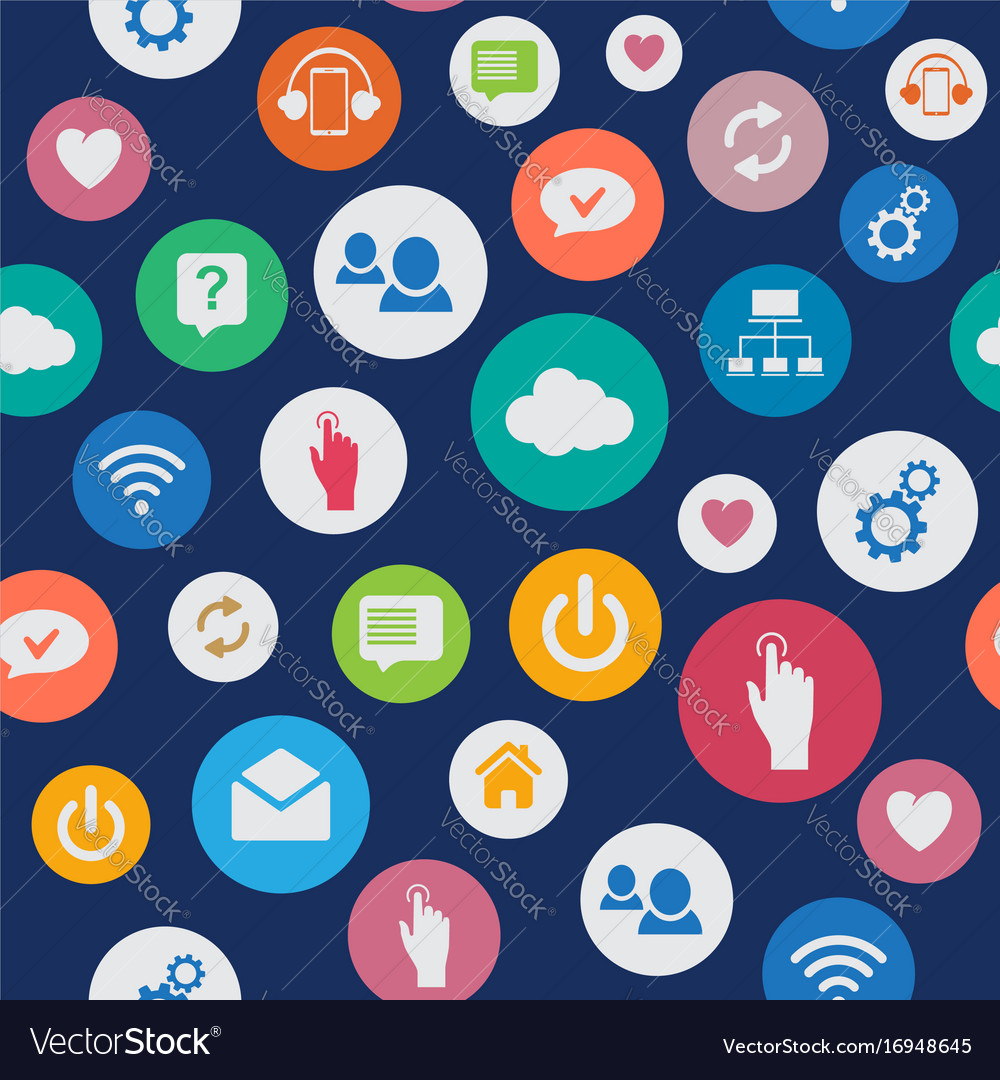 Social network seamless background pattern Vector Image