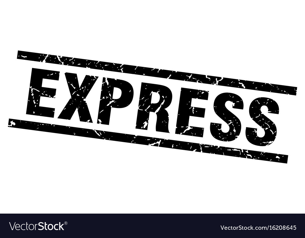 Square grunge black express stamp Royalty Free Vector Image