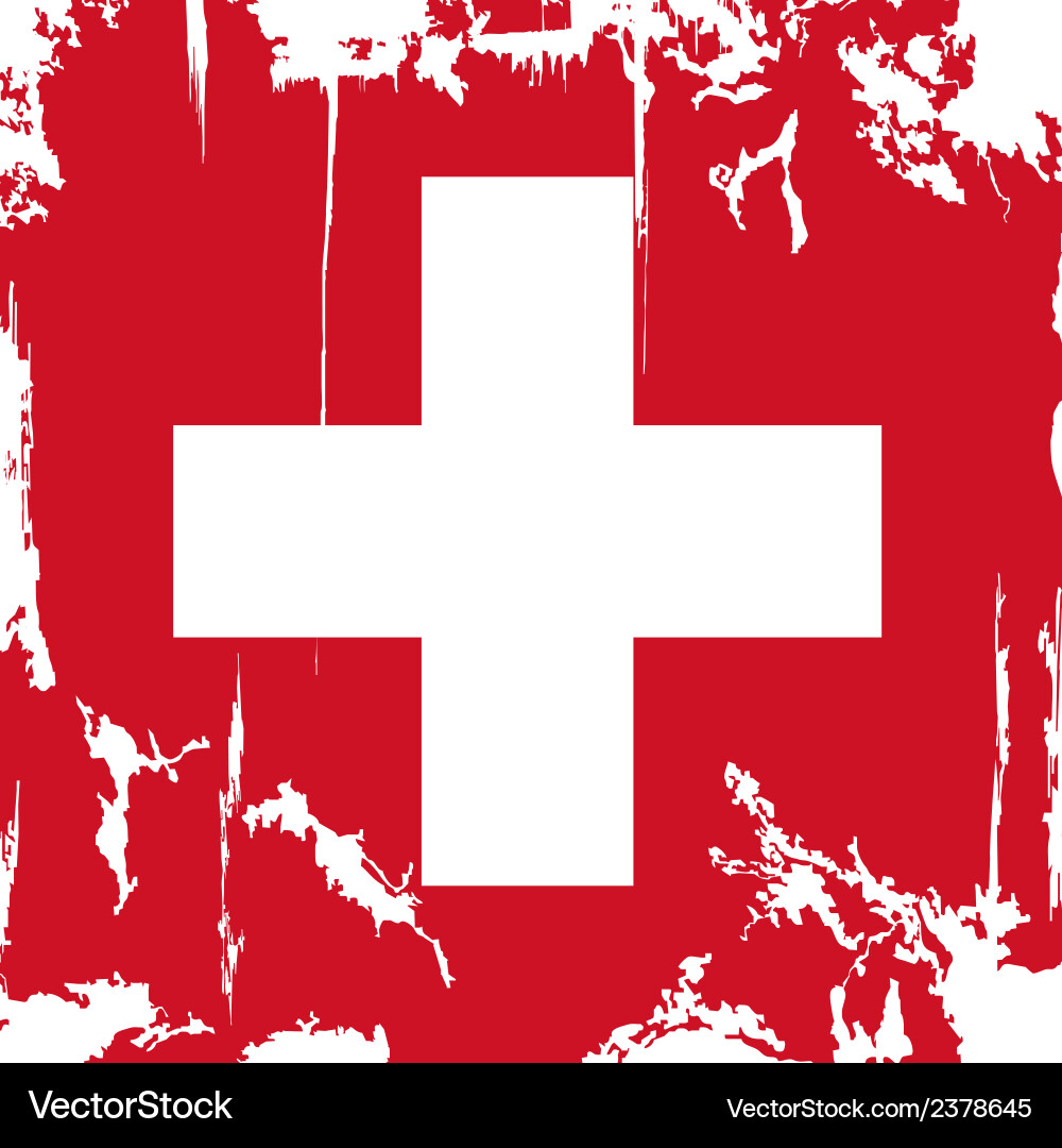 Swiss grunge flag Royalty Free Vector Image - VectorStock