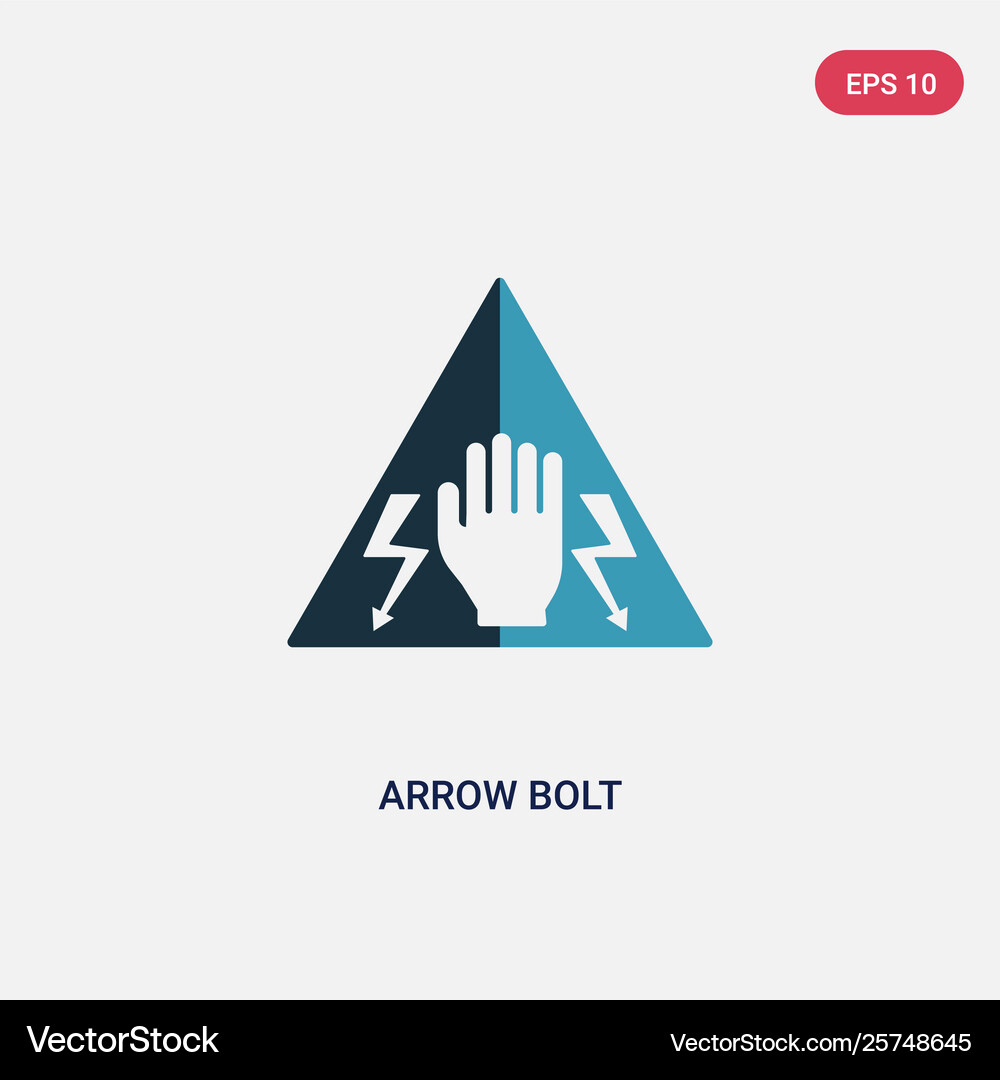 Two color arrow bolt icon from signs concept Vector Image