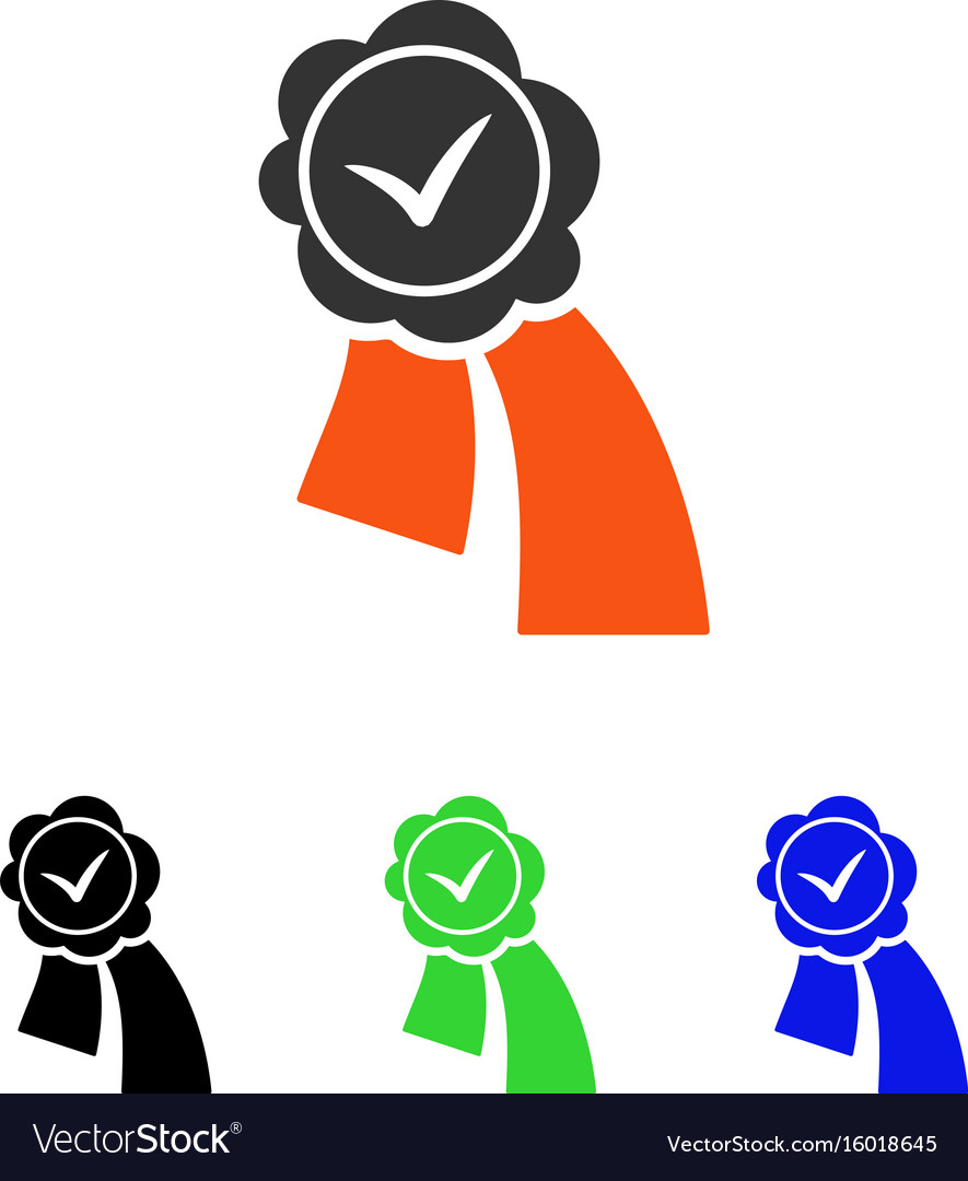 Validation seal flat icon Royalty Free Vector Image