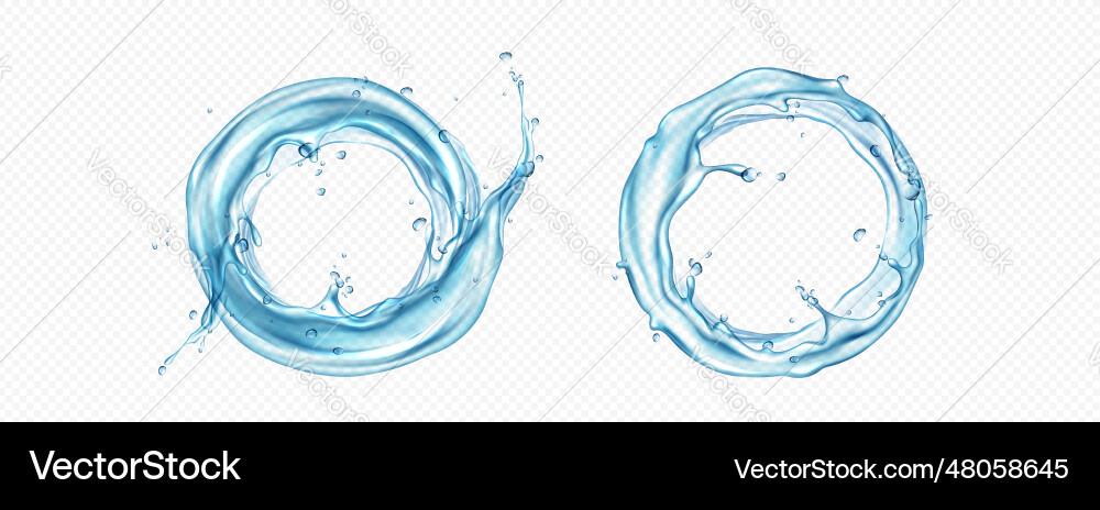 Water circle splash round swirl realistic Vector Image