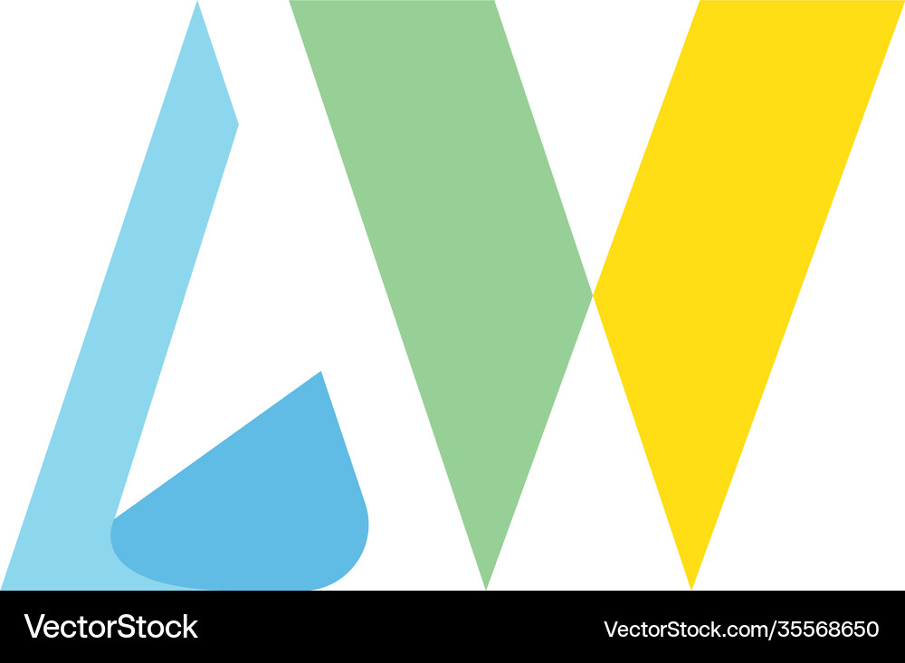 Aw or lw letter icon design Royalty Free Vector Image