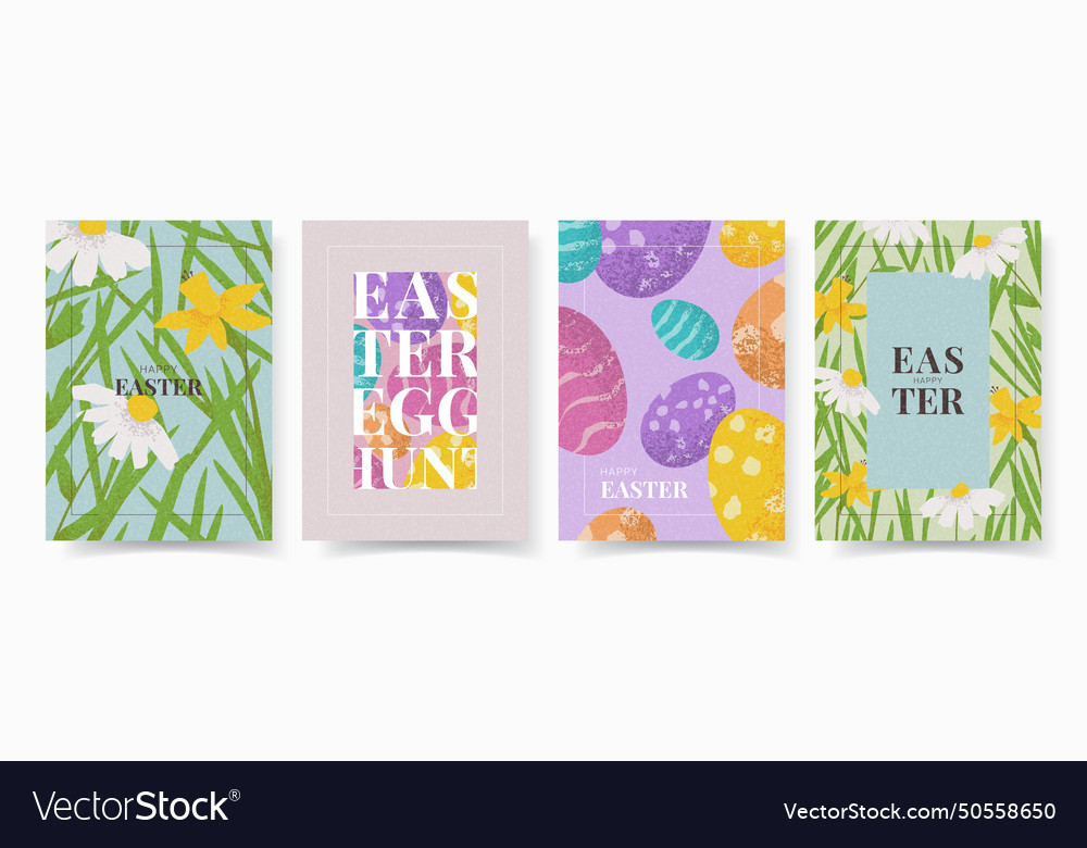 Creative easter posters Royalty Free Vector Image